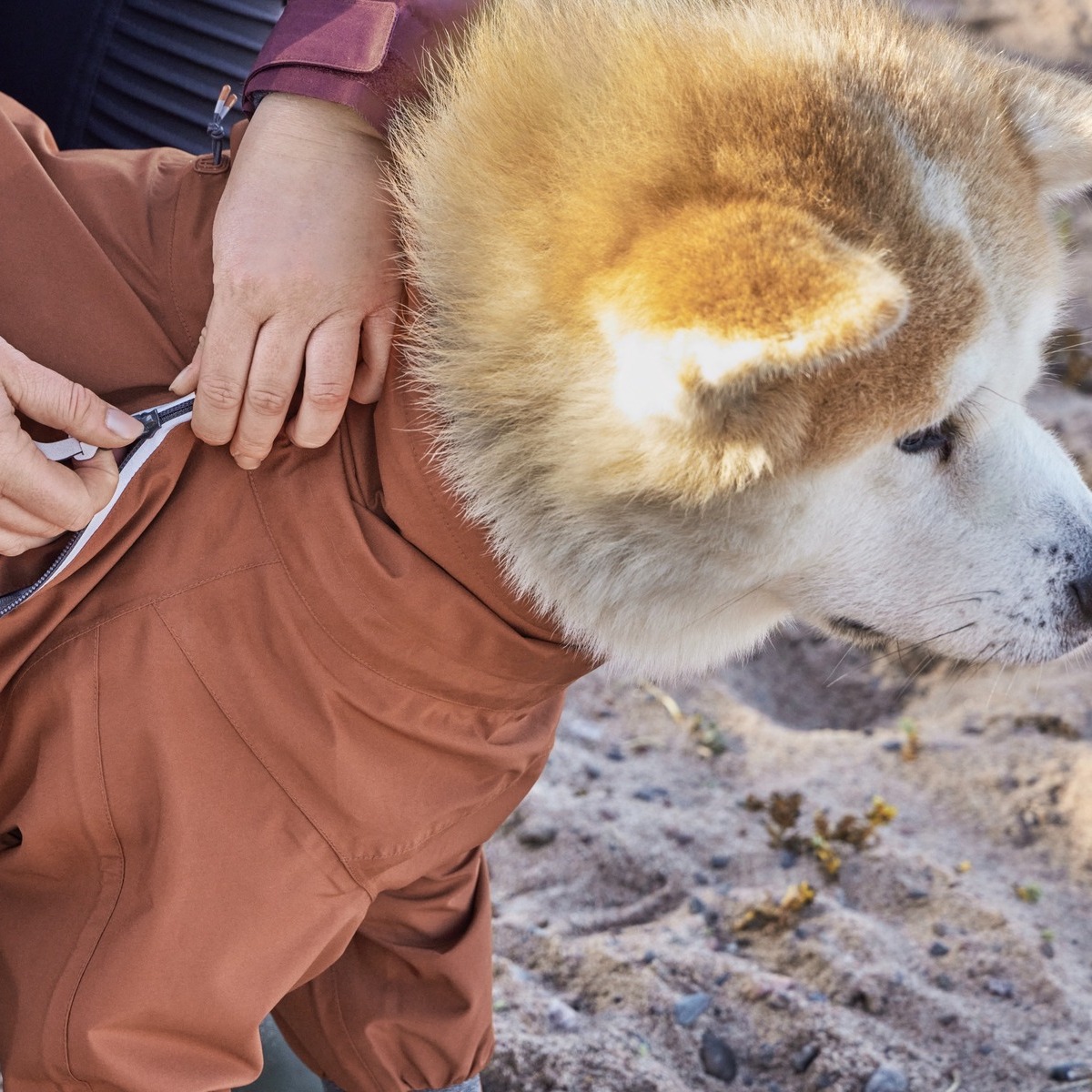 Hurtta Mudventure ECO Regenoverall cinnamon | Nachhaltig & Wasserdicht
